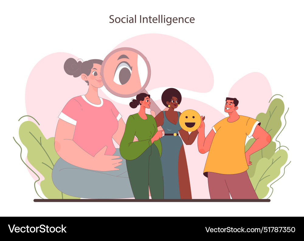 Social intelligence ability to understand Vector Image
