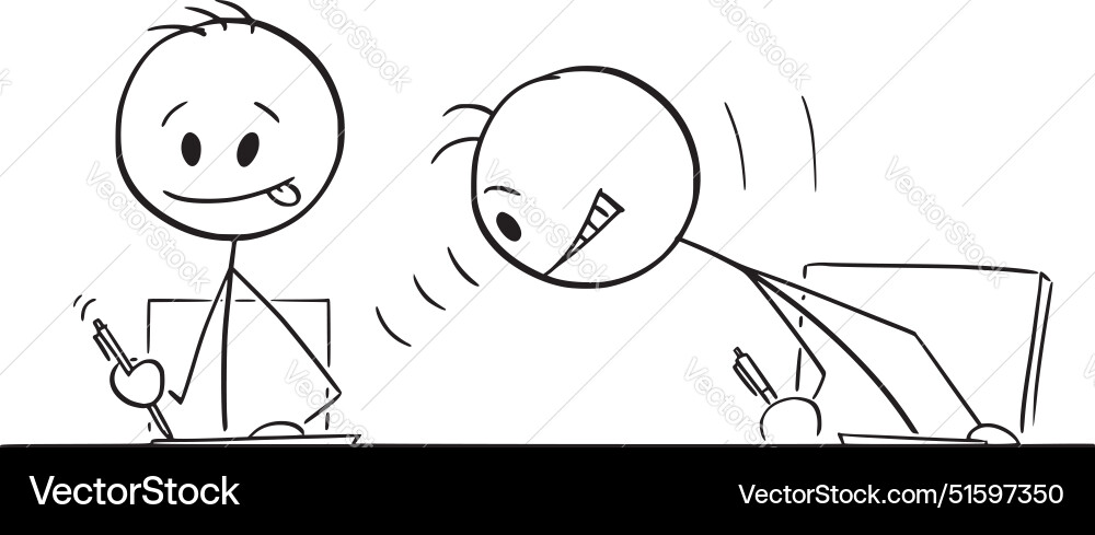 Student copying during examination at school Vector Image