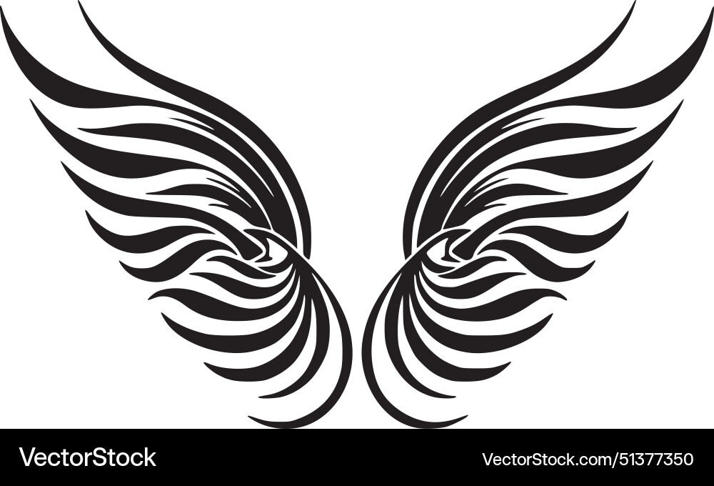 Wings - black and white Royalty Free Vector Image