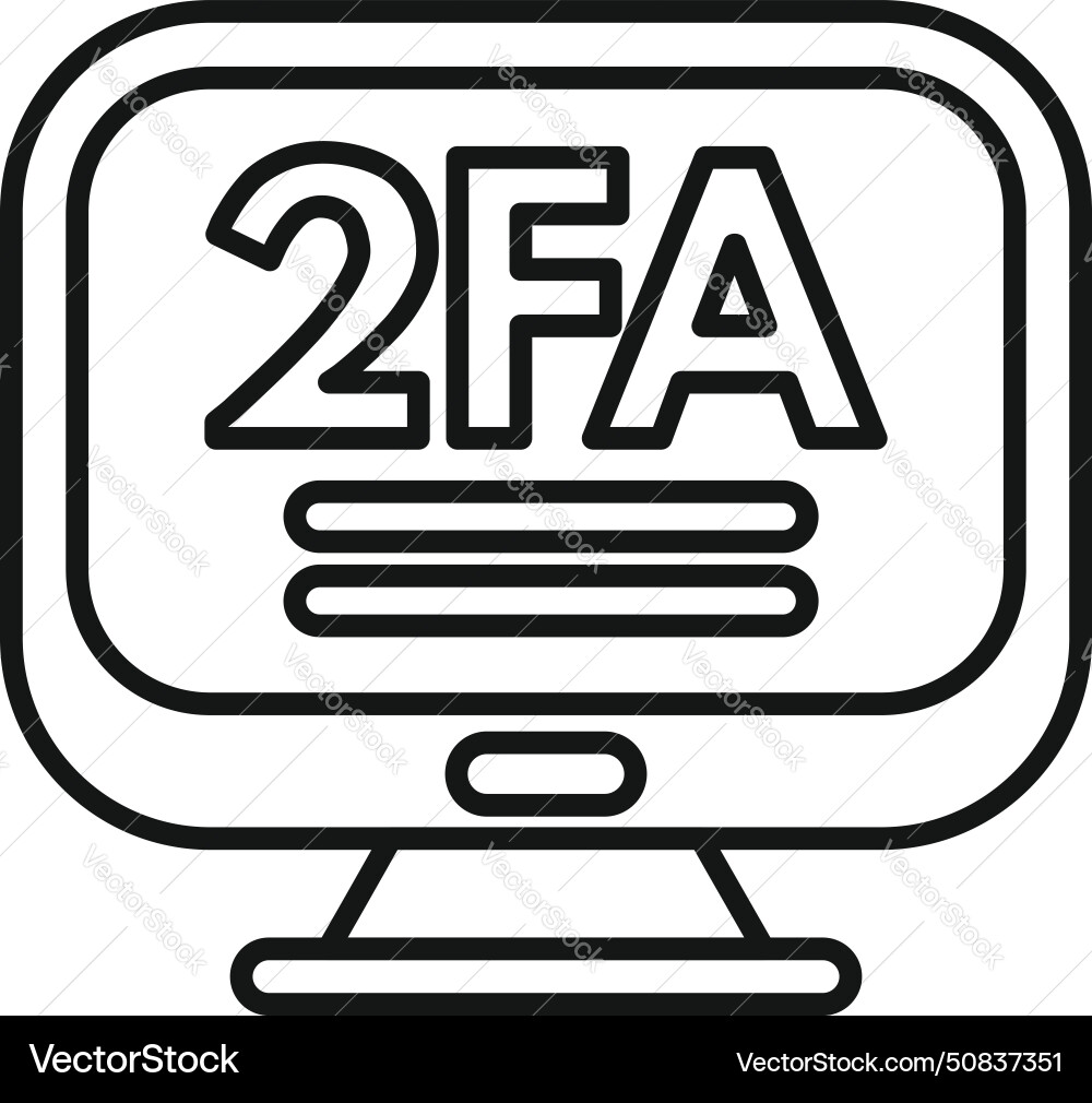 2fa account access icon outline multi Royalty Free Vector