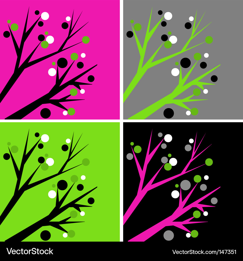 Decorative trees Royalty Free Vector Image - VectorStock