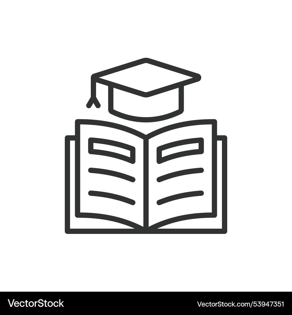Education in line design learning Royalty Free Vector Image