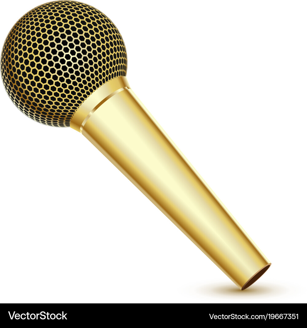 Golden Microphone Royalty Free Vector Image - VectorStock