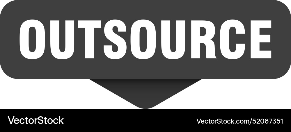 Outsource sticker sign on transparent Royalty Free Vector