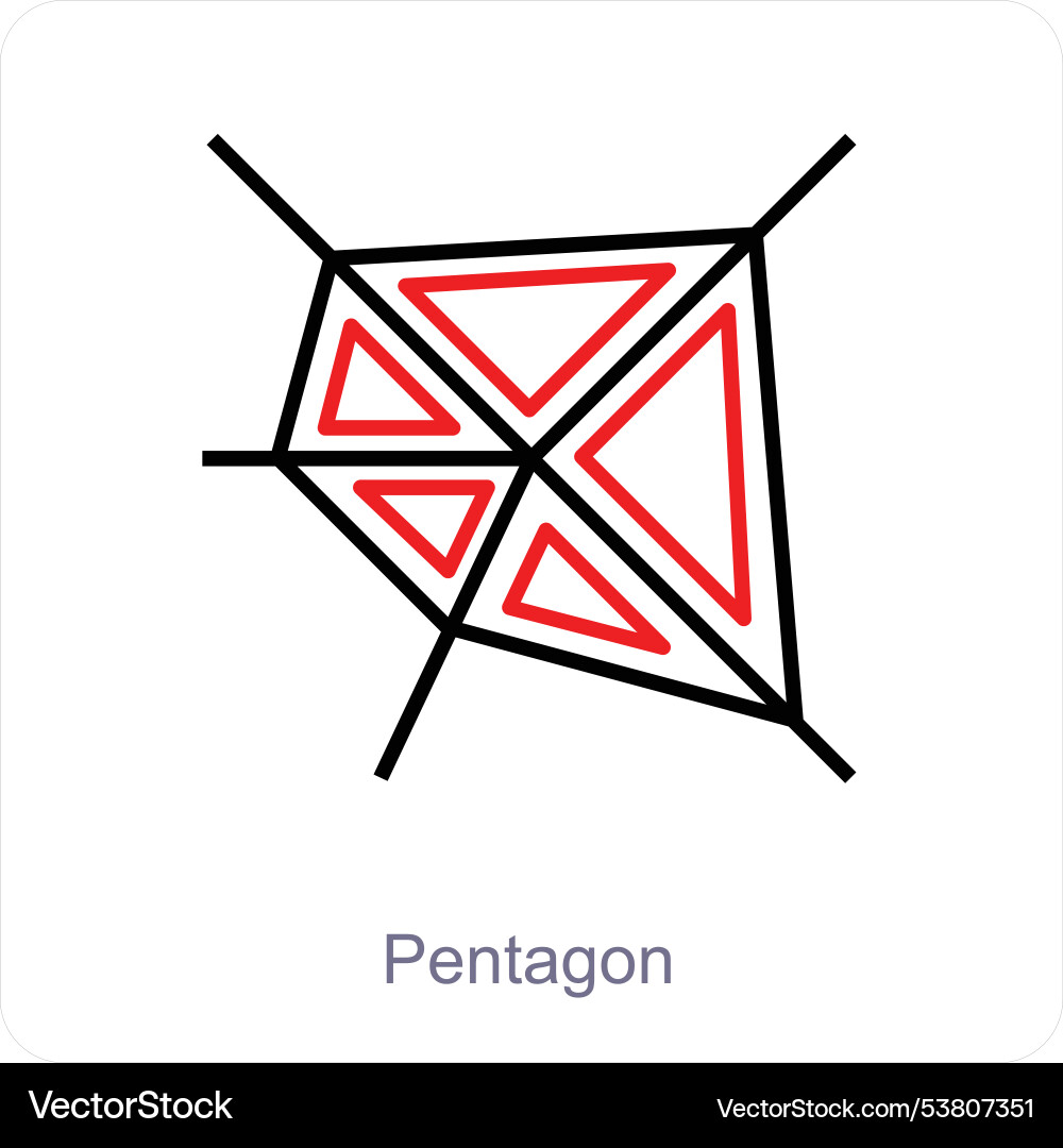 Pentagon and diagram icon concept Royalty Free Vector Image