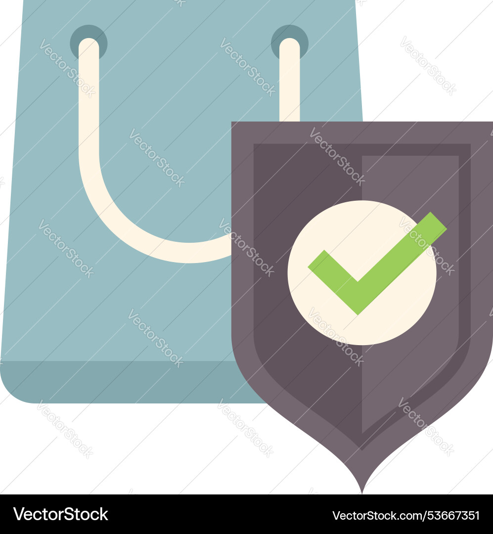 Shopping bag presenting secure online purchase Vector Image