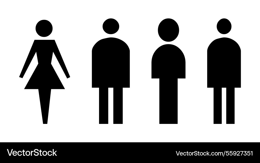 Simple black and white restroom icons for men Vector Image