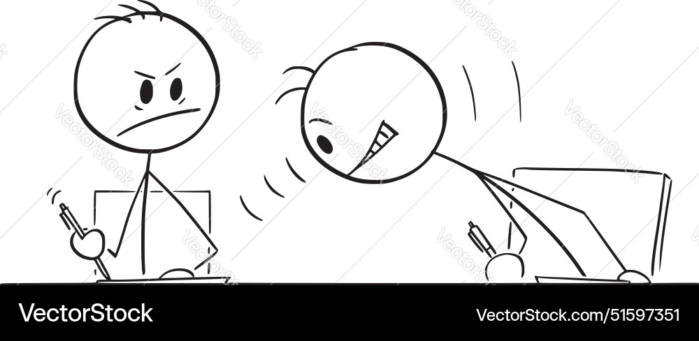 Student copying during examination at school Vector Image
