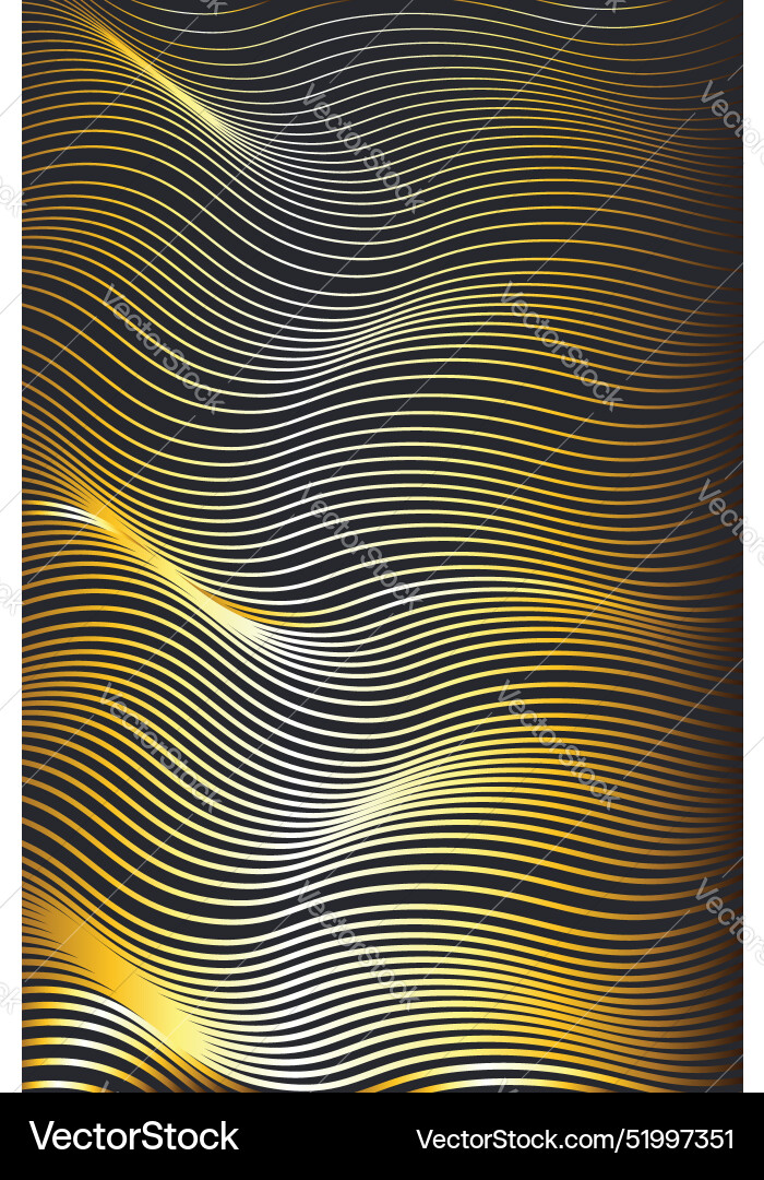 Yellow golden wavy lines Royalty Free Vector Image