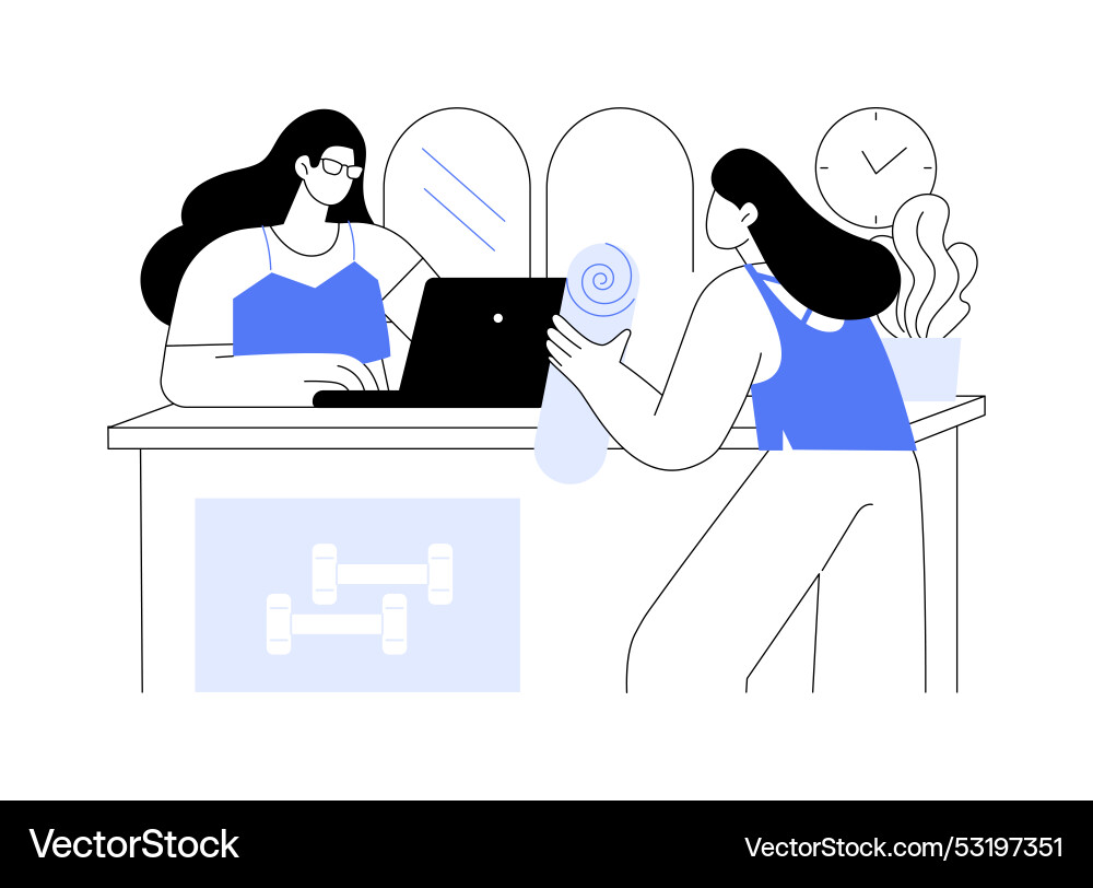 Yoga studio owner isolated cartoon Royalty Free Vector Image