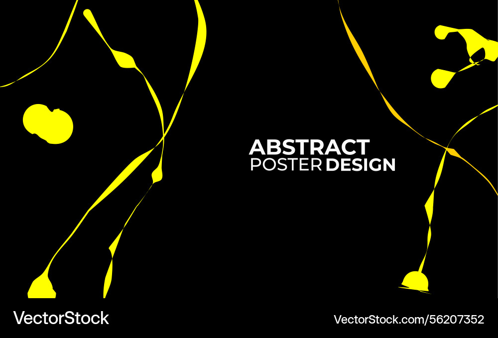 Black and yellow abstract poster design Royalty Free Vector
