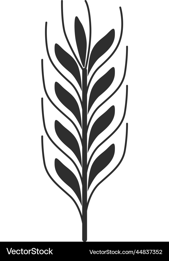Black rye ear silhouette farm crop symbol Vector Image