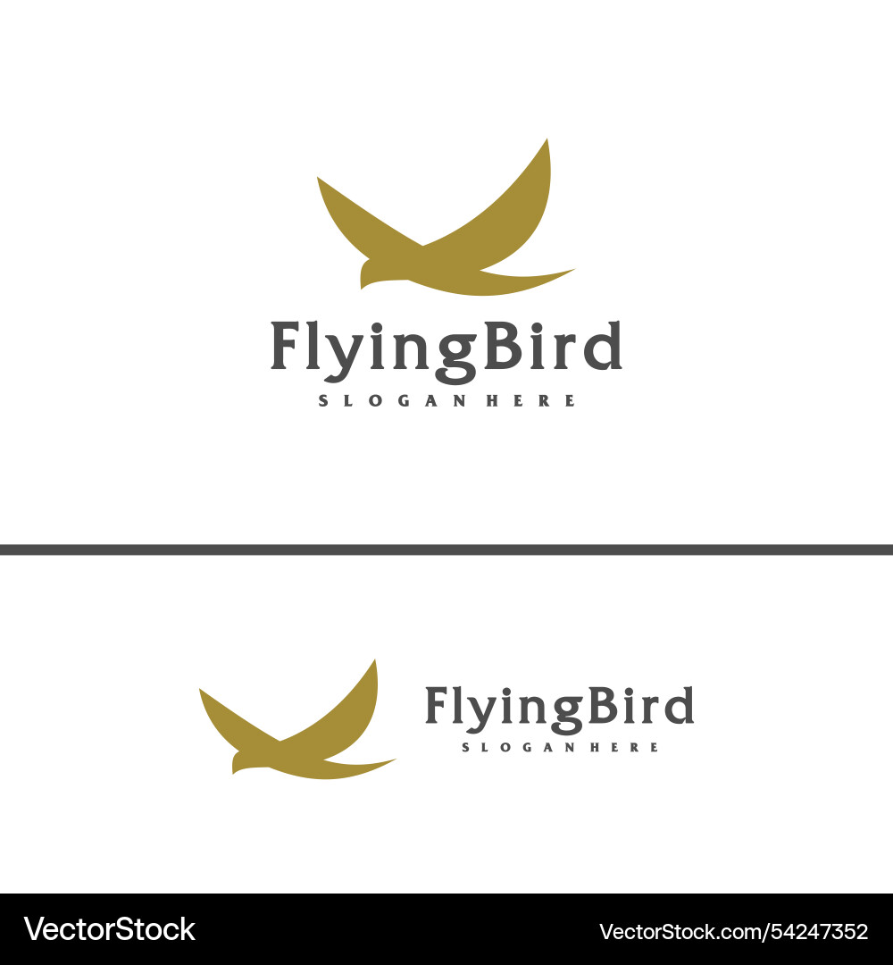 Flying bird logo design concept template eagle Vector Image