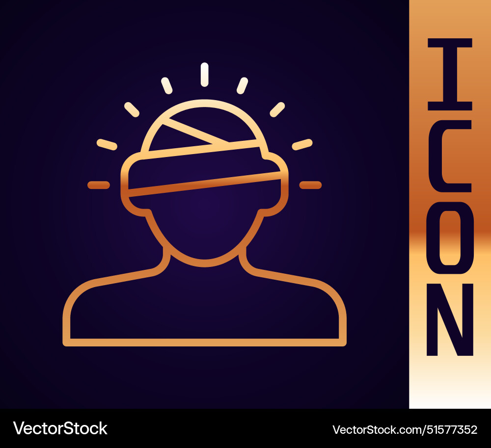 Gold line concussion headache dizziness migraine Vector Image