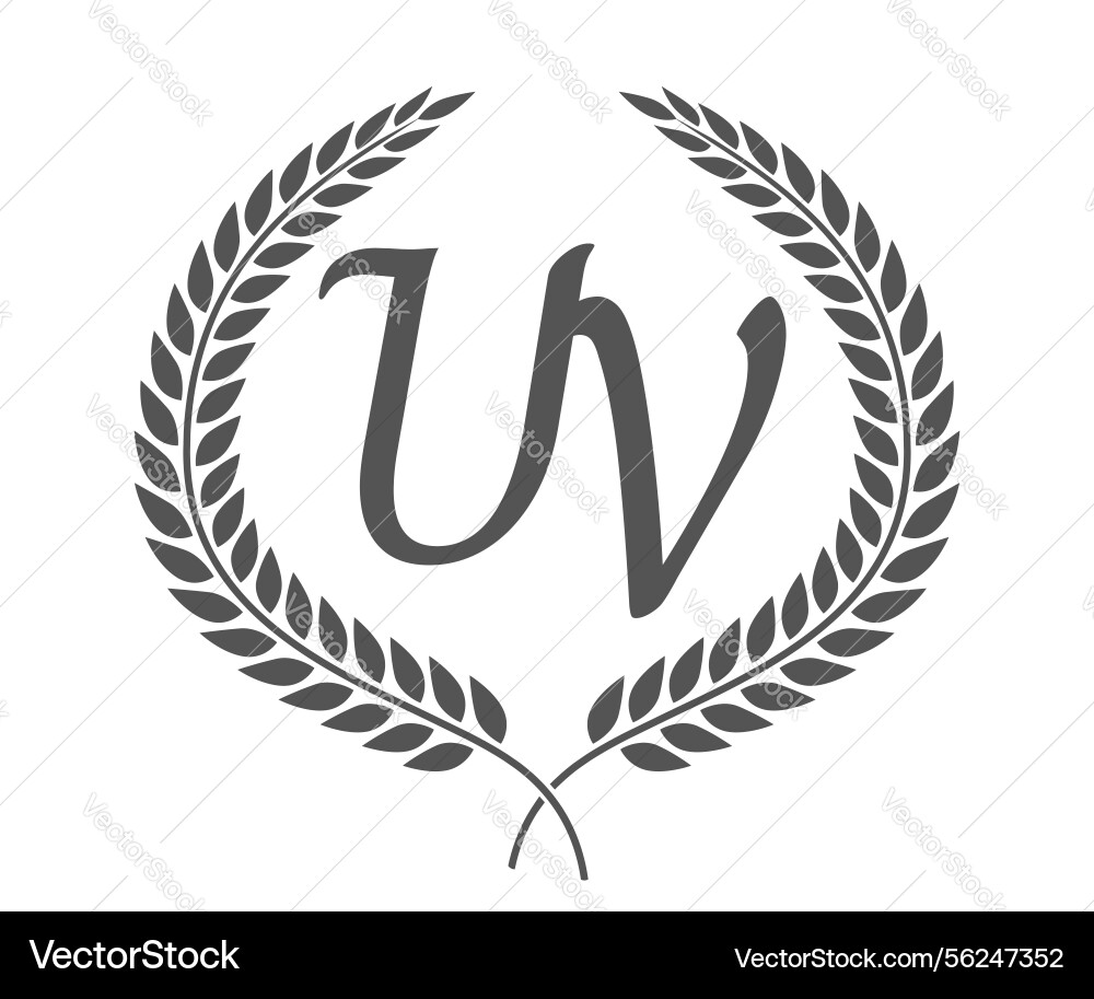 Initial letter u and v uv monogram logo design Vector Image