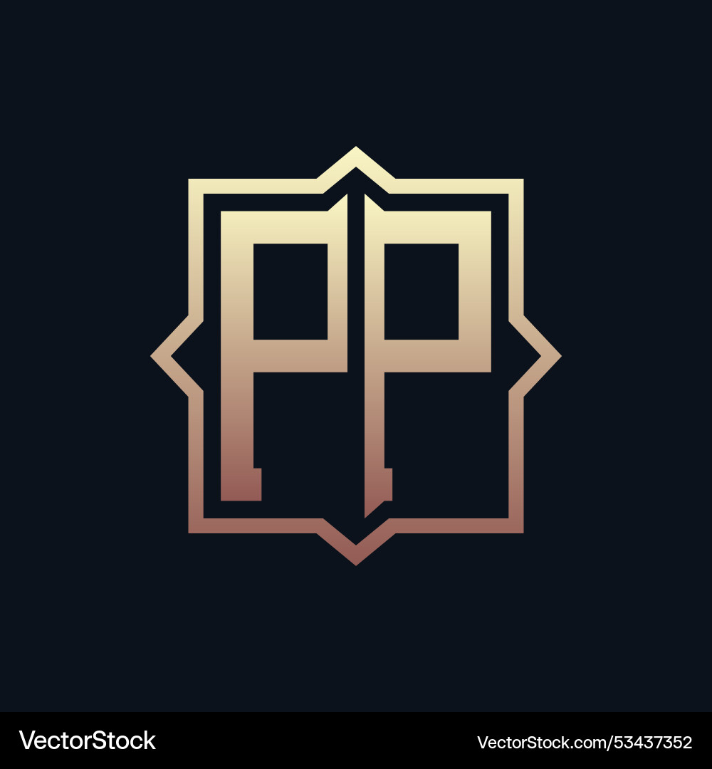 Luxury initial pp monogram logo design elegant Vector Image