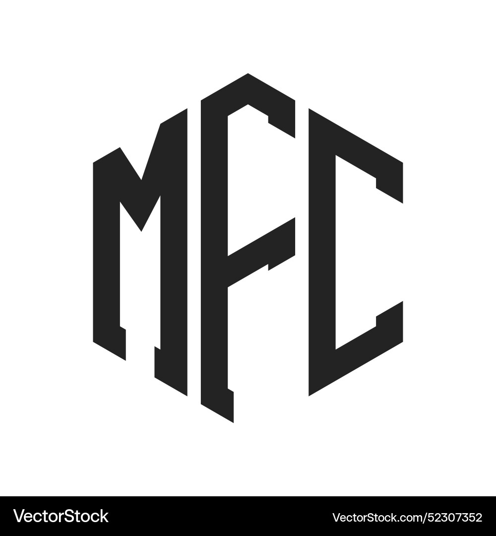 Mfc logo design initial letter monogram Royalty Free Vector