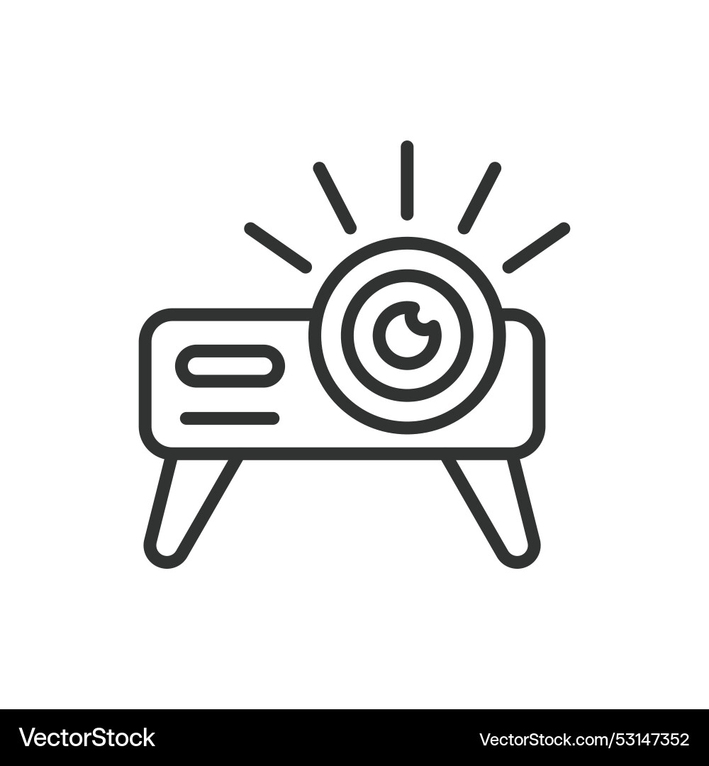 Projector in line design video film presentation Vector Image