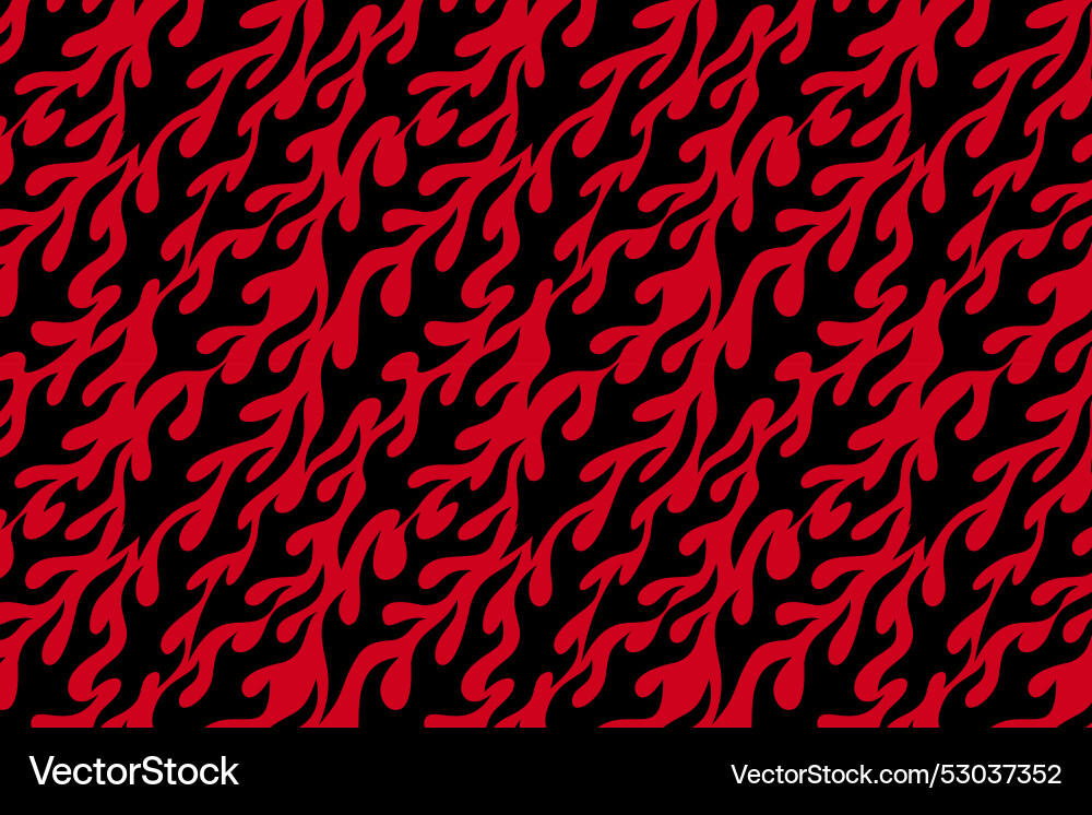 Retro red fire flame seamless pattern background Vector Image
