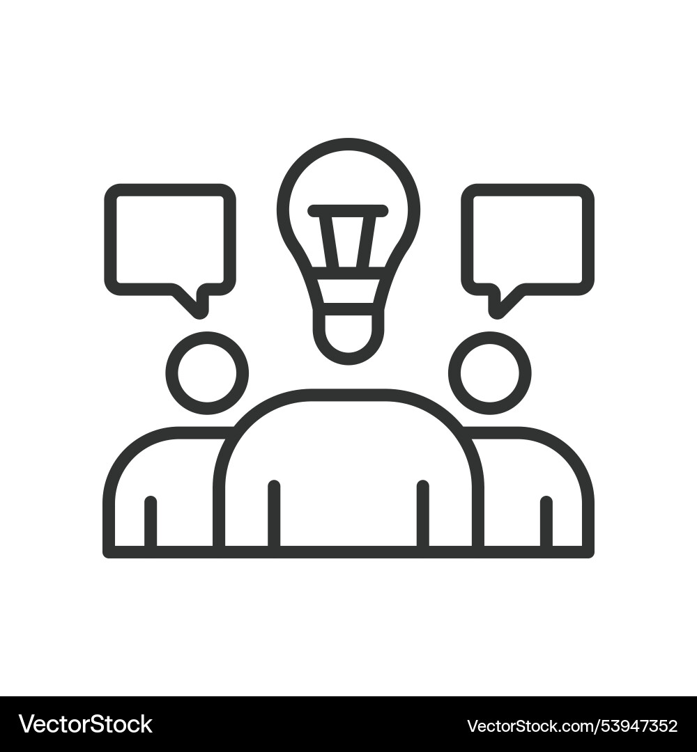 Team idea in line design brainstorming – Royalty-Free Vector | VectorStock