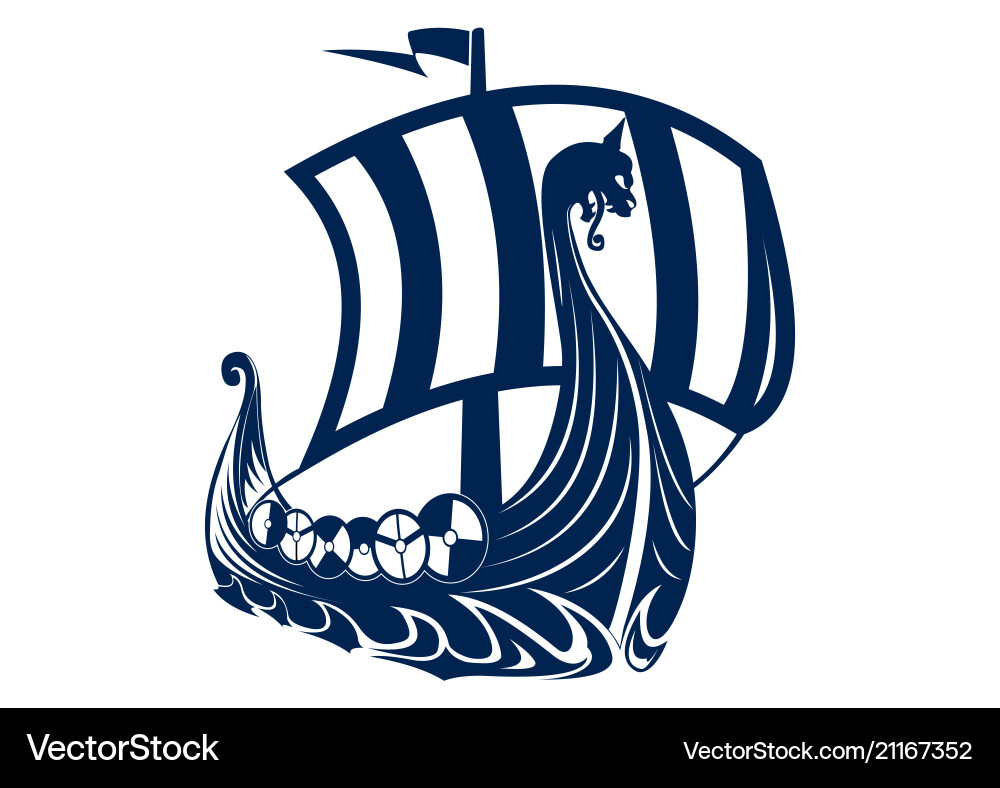 Viking ship Royalty Free Vector Image - VectorStock