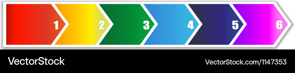 Arrow banner in six steps Royalty Free Vector Image