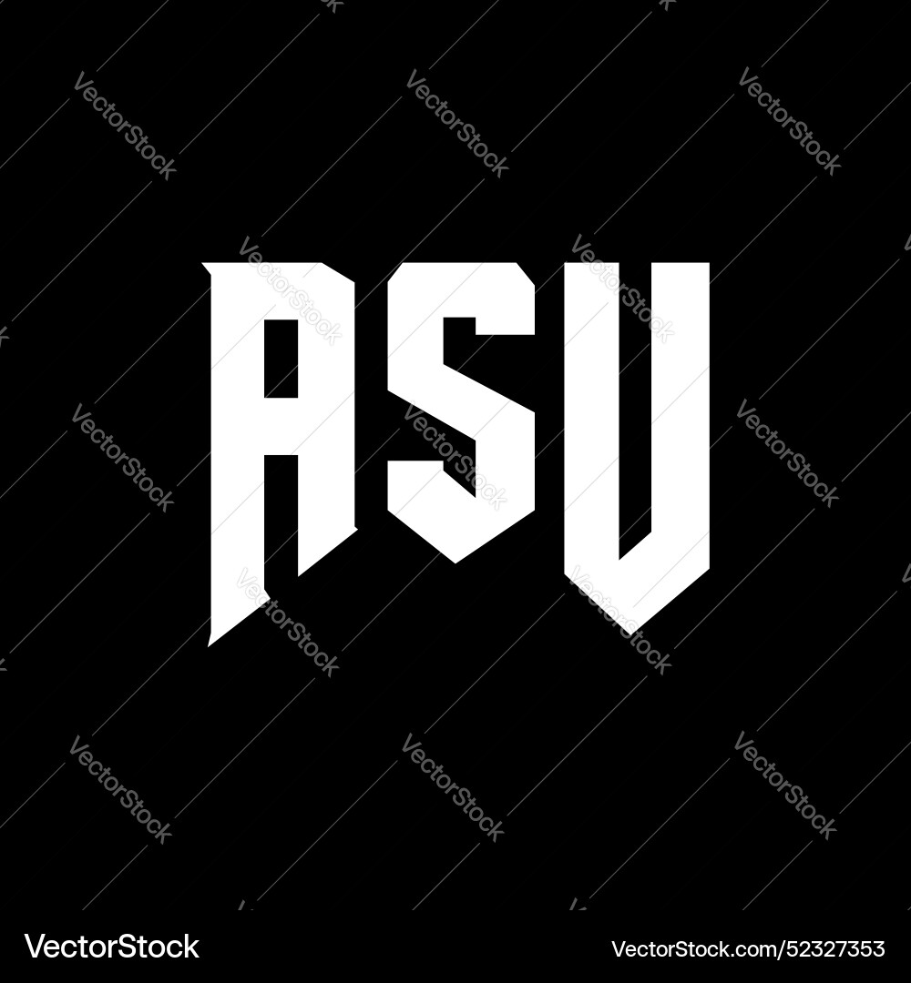 Asu letter logo design for technology company Vector Image