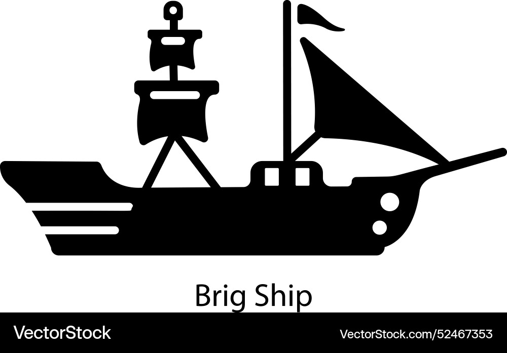 Brig ship Royalty Free Vector Image - VectorStock