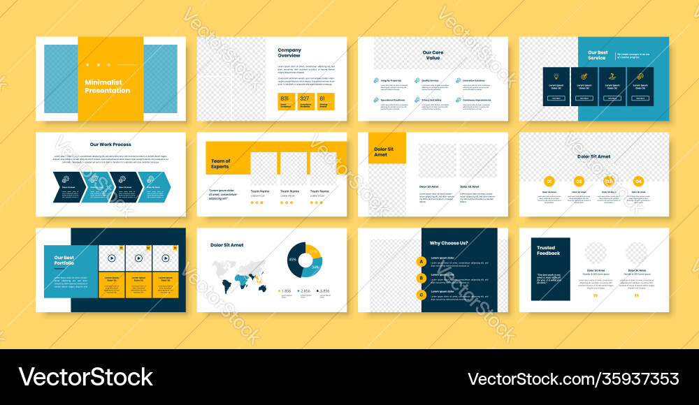 Business minimal slides presentation template Vector Image