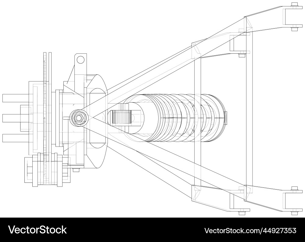 Car suspension with shock absorber Royalty Free Vector Image