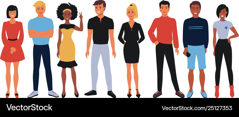 Cartoon employee team office workers group happy Vector Image