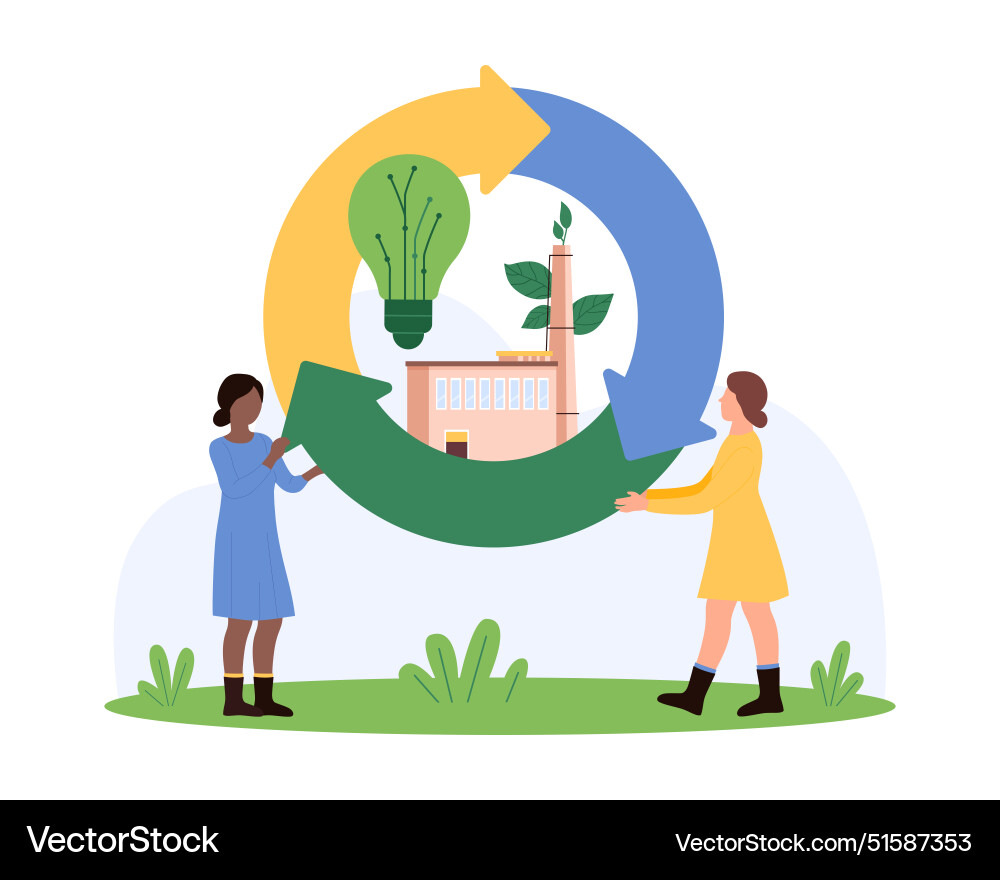 Circular economy development sustainable energy Vector Image