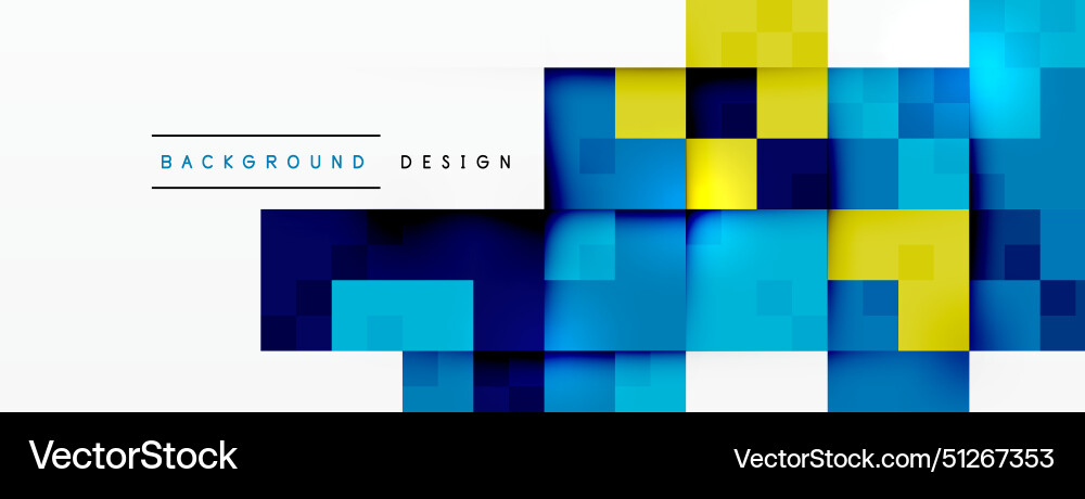 Colorful pattern of blue and yellow squares on a Vector Image
