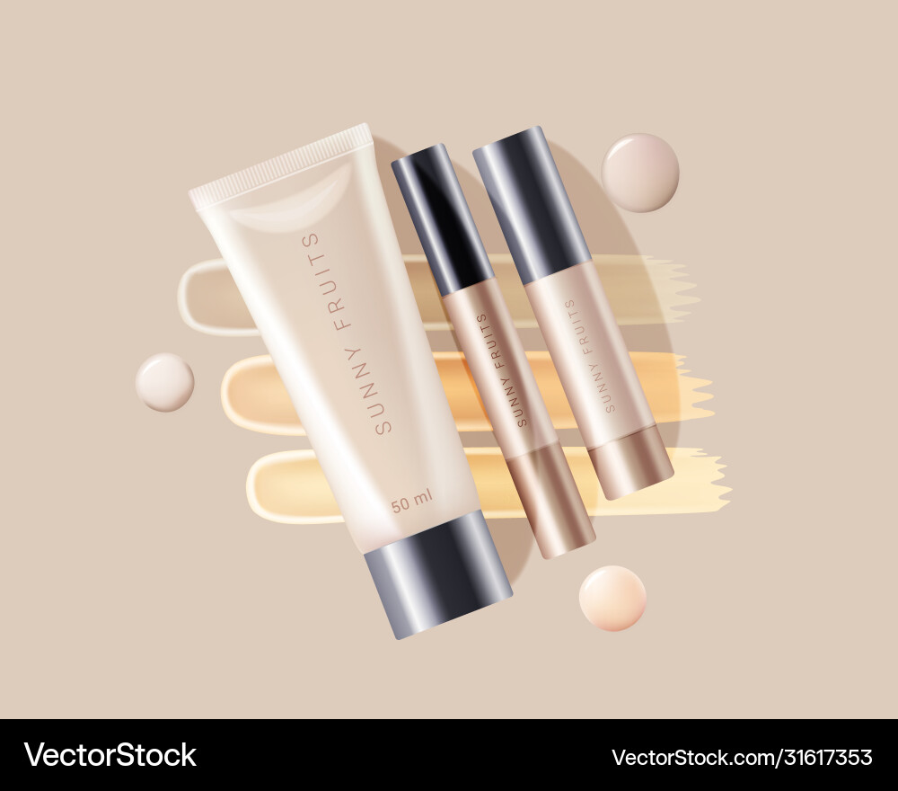 Concealer foundation cosmetic ads template Vector Image