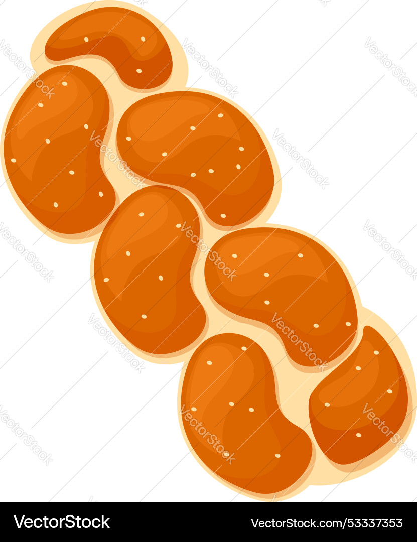Delicious challah bread loaf with sesame seeds Vector Image