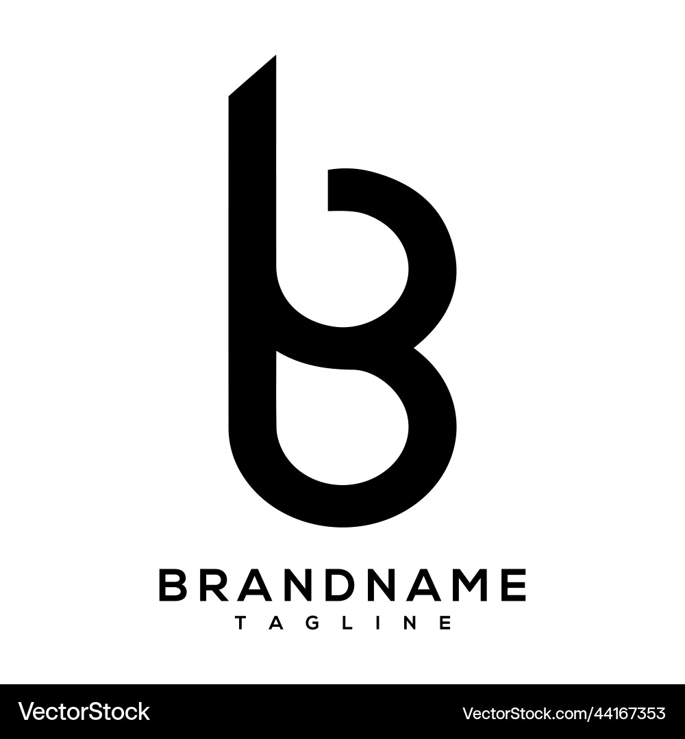 Initial lowercase letter bb white color on black Vector Image