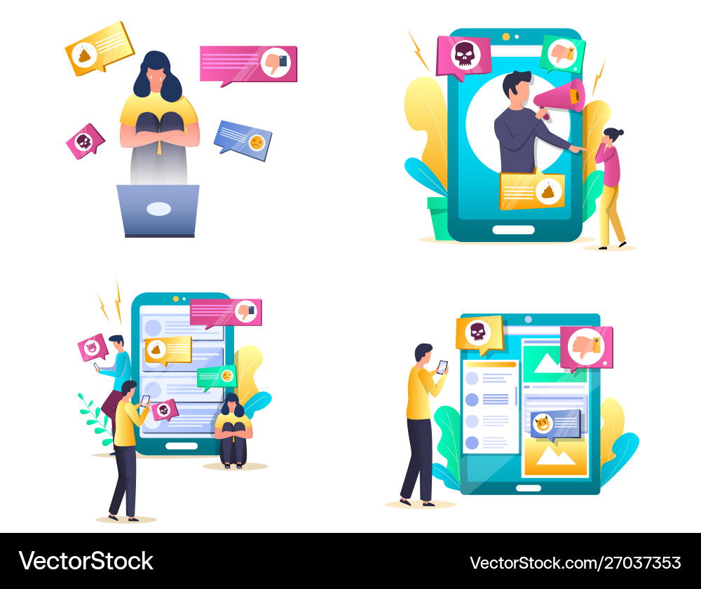 Internet trolling concept isolated Royalty Free Vector Image