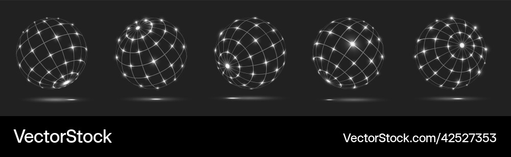 Lights globe grids Royalty Free Vector Image - VectorStock