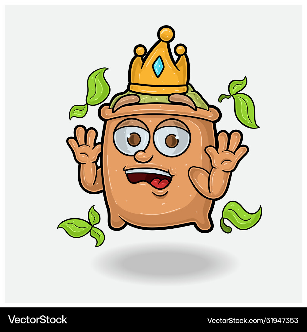 Matcha mascot cartoon with shocked expression Vector Image