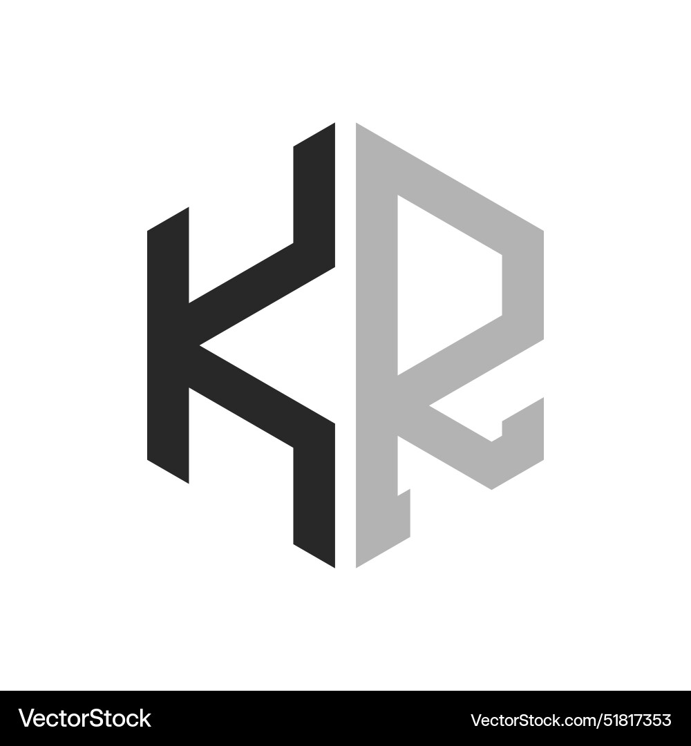 Modern unique hexagon letter kr logo design Vector Image