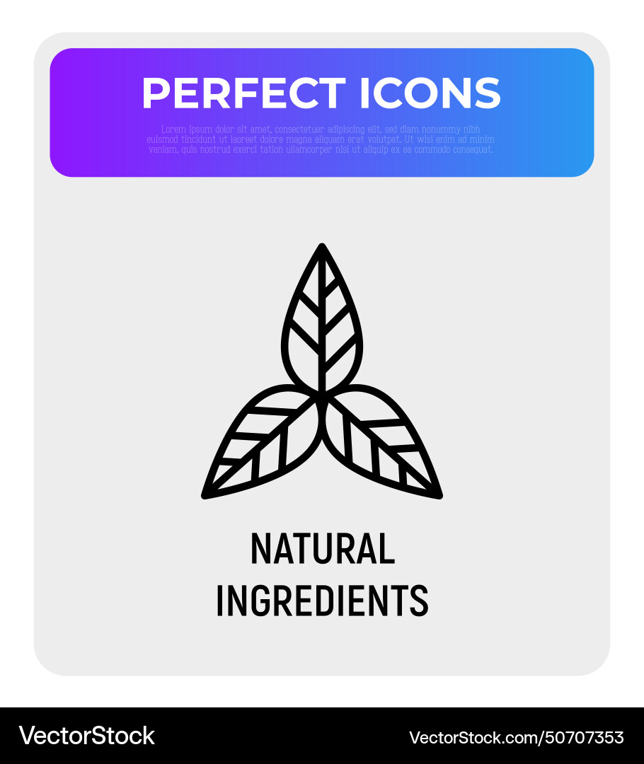 Natural ingredients symbol thin line icon Vector Image