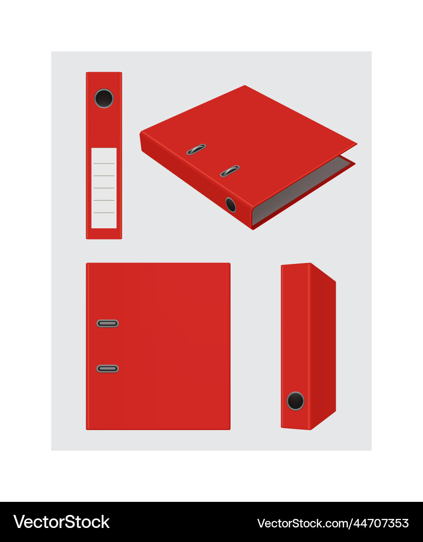Realistic office folders stationery binder book Vector Image