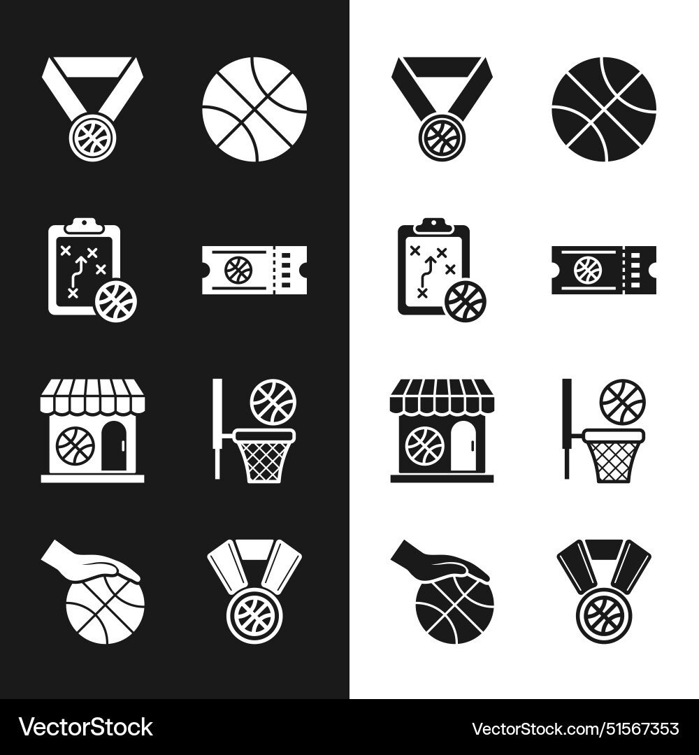 Set basketball game ticket planning strategy Vector Image