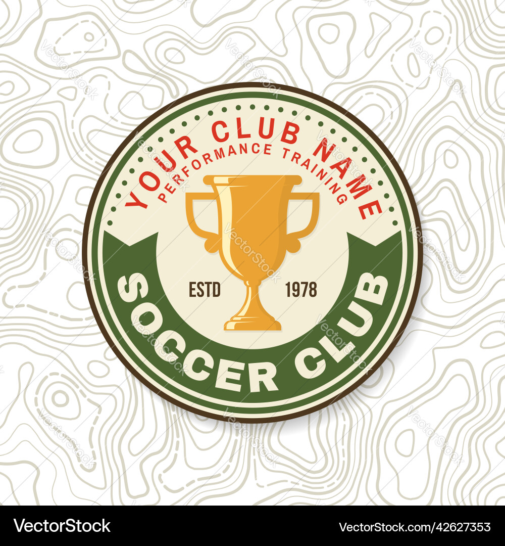 Soccer football club patch design Royalty Free Vector Image