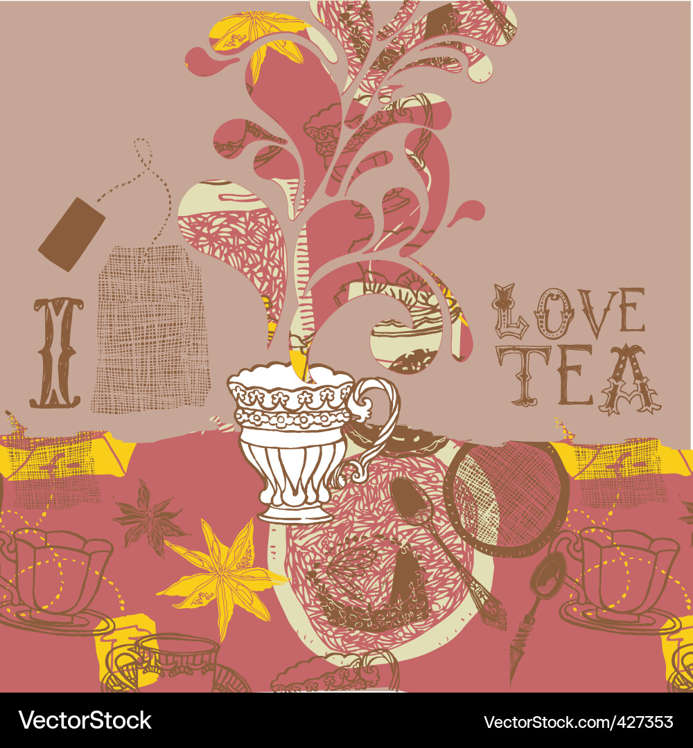 Teatime background Royalty Free Vector Image - VectorStock