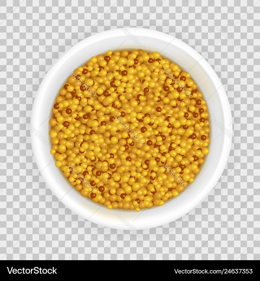 Yellow Mustard in Bowl Royalty Free Vector Image