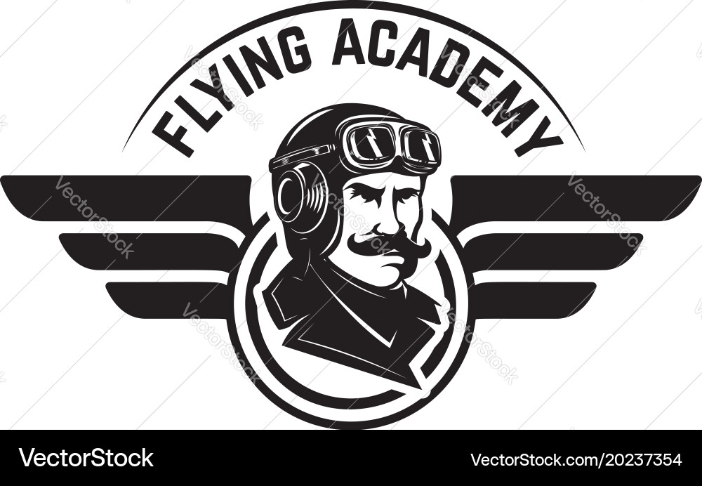 Aviation training center emblem template Vector Image