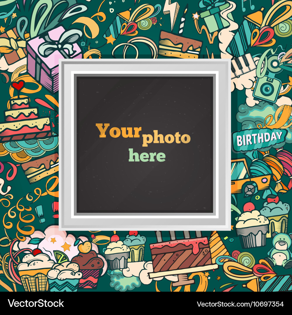 Birthday photo frame Royalty Free Vector Image