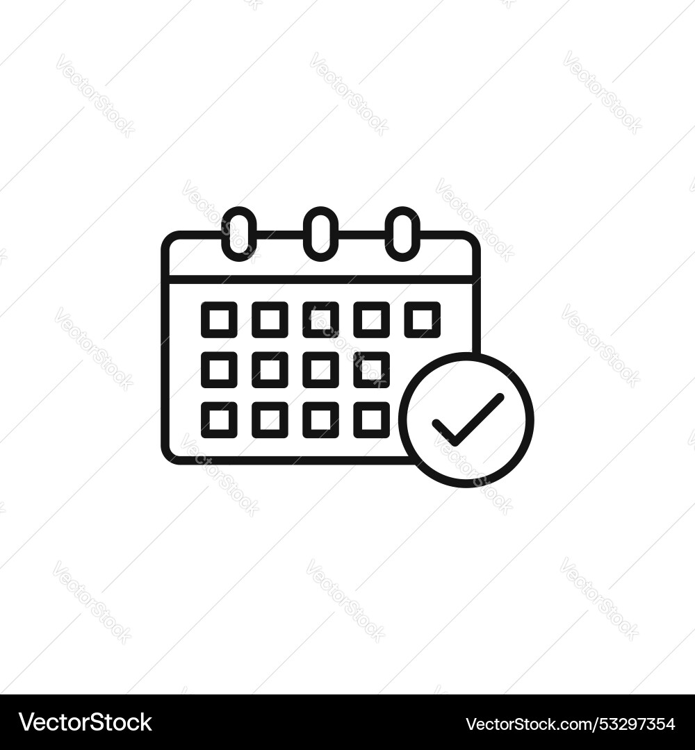 Calendar check icon set date available sign event Vector Image