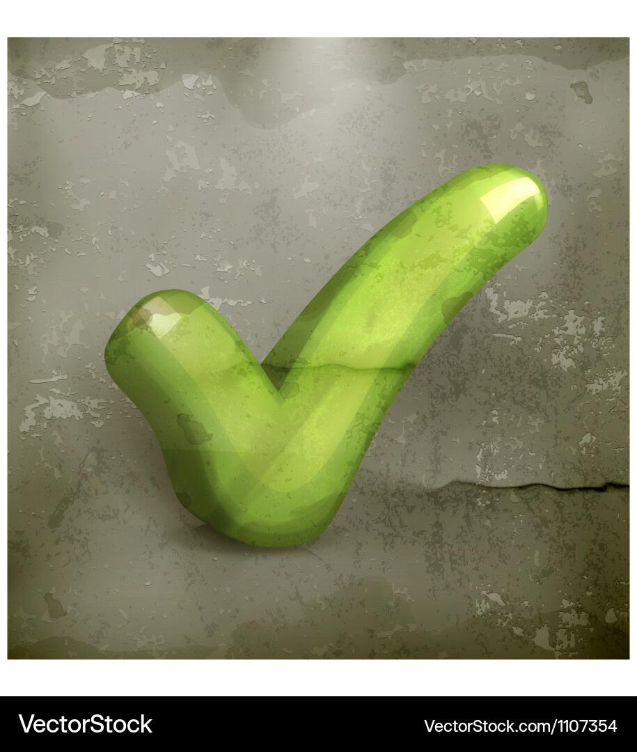 Check mark old-style Royalty Free Vector Image